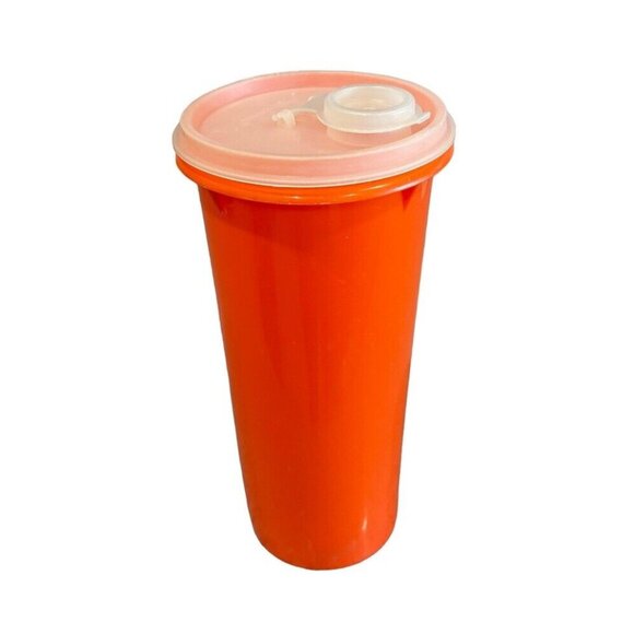 Tupperware | Kitchen | Vintage Tupperware Orange Tall Round Canister ...